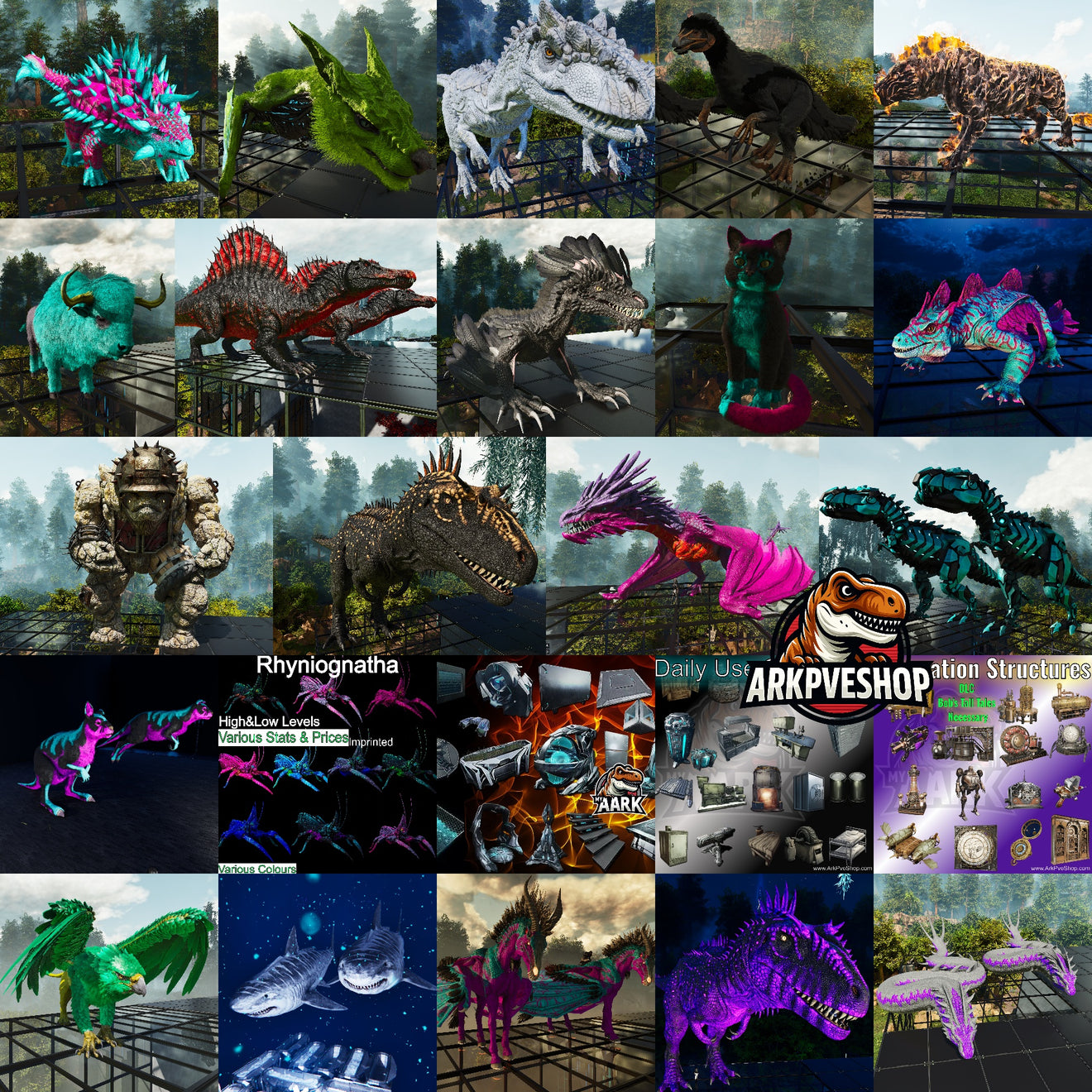 My Ark Ascended official PVE Buy Dino Items Structures