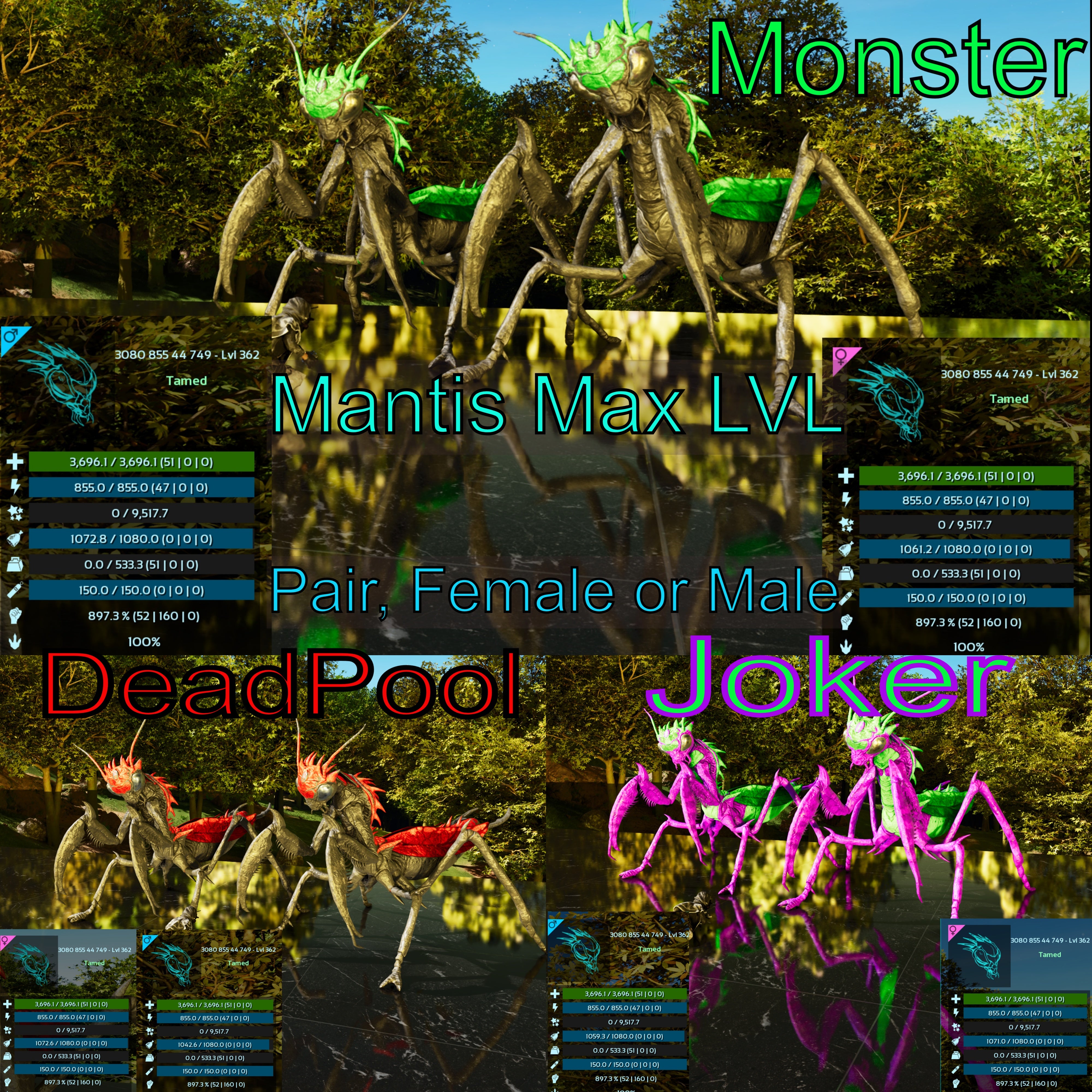 Mantis - Max Level 362 897dmg Imprinted – My Ark Ascended